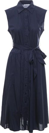 Patrizia Pepe Femme, Robes, Bleu, Taille: 40 FR Midi Robe Chemise en Coton