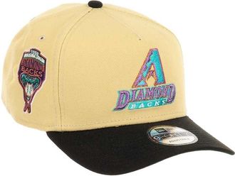 New Era Arizona Diamondbacks MLB Inaugural Season 1998 Sidepatch Vegas Gold Black 9Forty A-Frame Snapback Cap - One-Size