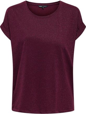 Only Carmakoma Kurzarmshirt CARMOSTER GLITTER S/S TOP JRS NOOS leicht glitzernde Optik