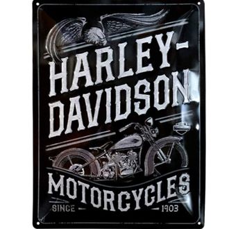 Nostalgic Art Retro Blechschild, Harley-Davidson - Motorcycles Eagle - Geschenk-Idee für Biker, aus Metall, Vintage-Design zur Dekoration, 30 x 40 cm