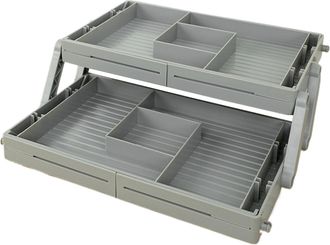 Generic Smart Box Organizer, 2/3 Ebenen erweiterbarer Schublade Organizer, ABS-Material, faltbare Make-up-Tischaufbewahrung, Schmuck und Kosmetik-Teiler, Nach