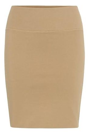 Kaffe Femme Jersey Mini Above Knee Length Elastic Skirt, Light Brown, L EU