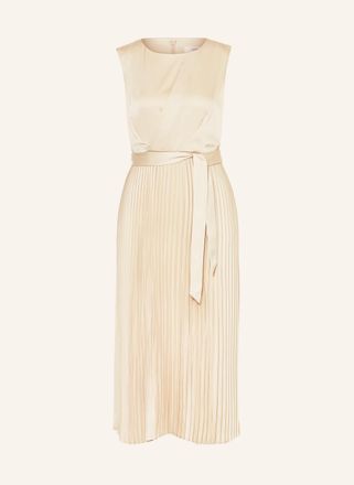 Comma Comma Satinkleid Mit Plissees beige