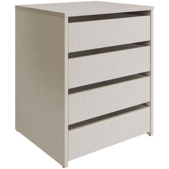 PEGANE Commode, Meuble de rangement avec 4 tiroirs coloris effet textile - Hauteur 61,8 x Longueur 50 x profondeur 45 cm