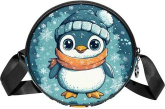 Generic Sac à bandoulière circulaire pour femme, petit sac à bandoulière artistique coloré avec fermeture éclair, bretelles réglables, sac à main rond décontr