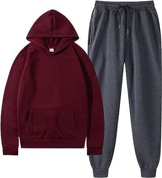 Generic Survêtement Homme Ensemble Sweat à Capuche Loisir Et Pantalons Et Sport Jogging 2 Pièces Hooded Manche Longues DéContracté Tenue De Couple dautomne Et