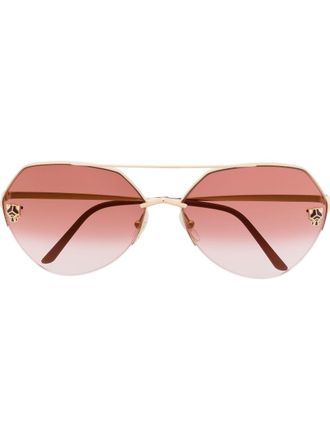 Cartier lunettes de soleil &agrave; plaque Panth&egrave;re signature - Or