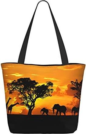 AOOEDM Africa Animal and Tree Ladies Shopping Bag 13x11x7in.Le cadeau parfait pour la Saint-Valentin.Cest de la Saint-Valentin pour maman, fille, &eacute;pouse, etc
