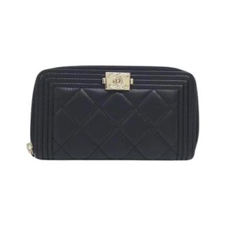 Chanel Pre-owned Leder Portemonnaie - - Pre-owned - Damen - Schwarzk - ONE SIZE