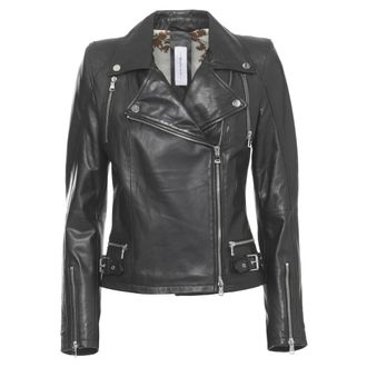 Bully Femme, Vestes, Noir, Taille: 46 FR Veste en cuir