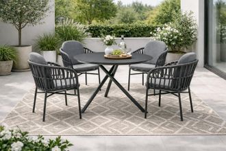 Destiny Sitzgruppe Como mit rundem Esstisch Barletta &Oslash;110cm (4 Personen)