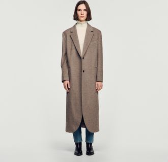 Sandro Manteau long en laine double face