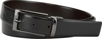 HUGO BOSS Glattledergürtel mit Logo-Gravur in