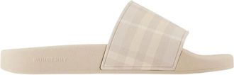 Burberry Femme, Chaussures, Beige, Taille: 36 EU Check Slides