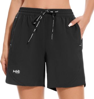 Bassdash Damen 5 Angeln Wanderhose Stretch Shorts UPF 50 + Wasserdicht Schnell Trocken Sportlich Wandern Shorts mit Taschen FP05W