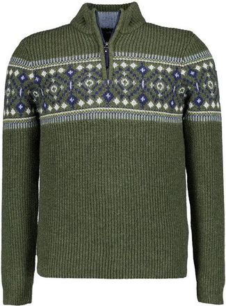 Ragman Herren Pullover gr&uuml;n Wolle Norweger