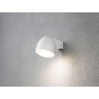 Konstsmide Au&szlig;enwandleuchte Downlight ferrera Alu wei&szlig;, mit High Power led, H&ouml;he 13cm