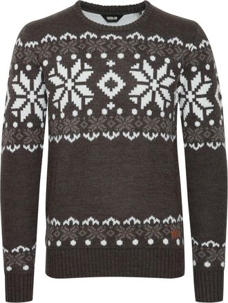 Solid SDNorwig Herren Weihnachtspullover Norweger-Pullover Winter Strickpullover Grobstrick Pullover mit Stretch Rundhals-Ausschnitt Regular fit, Größe:XXL,