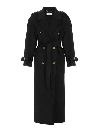 Elisabetta Franchi Manteau Long - Noir