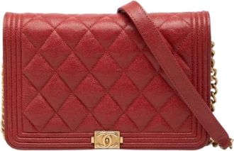 Chanel Portefeuille sur cha&icirc;ne Pre-owned - Femme - Pre-owned - Rouge - Taille: ONE Size