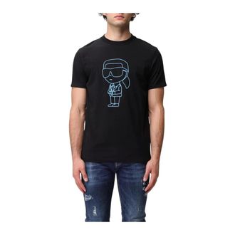 Karl Lagerfeld T-Shirt mit Grafikprint - - Tops - Herren - Schwarzk - S