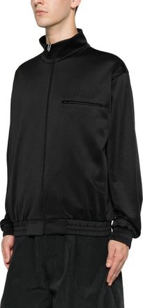 Maison Margiela Homme, Sweatshirts et sweats &agrave; capuche, Noir, Taille: L SweaT-shirt zipp&eacute; avec logo brod&eacute;