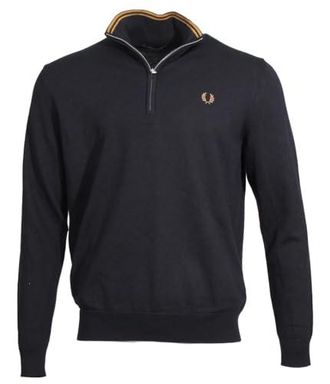Fred Perry K7624 Pull demi-zipp&eacute; pour homme, bleu marine, XL