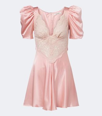 Rodarte Robe en satin de soie &agrave; dentelle