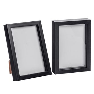 Nicola Spring 3D-Box Fotorahmen - A5 (6 X 8) - Schwarz - Pack Von 2