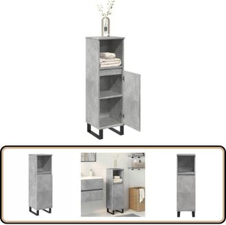 vidaXL Badschrank Betongrau 30x30x100 cm Holzwerkstoff - Vidaxl