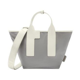 Furla Nylon-Handtasche mit Lederelementen - - Bags - Damen - Grau - ONE SIZE