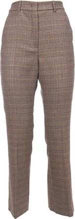 Max Mara Femme, Pantalons, Brun, Taille: 48 FR Pantalon cropped &agrave; la cheville en batavia de laine