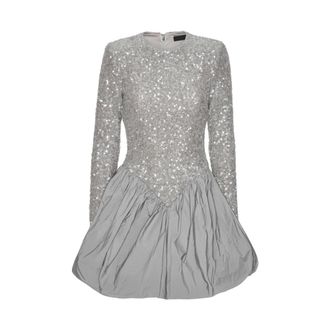 Rotate Paillettenverziertes Kleid mit Blasensaum - - Dresses - Damen - Grau - S