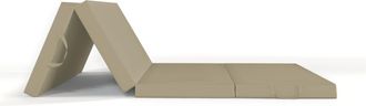 Aloha Klappmatratze, G&auml;stematratze, 4-teilige Faltmatratze zusammenklappbar Matratze mit Transporttasche Farbe und Gr&ouml;&szlig;e w&auml;hlbar (Indian Khaki / 70cm x 195c