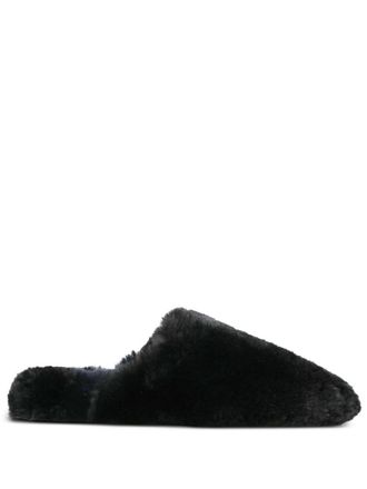 Balenciaga chaussons en peau lain&eacute;e artificielle - Noir