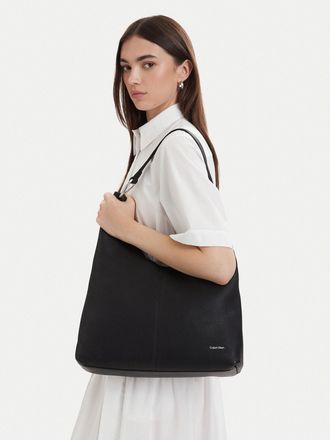 Calvin Klein Handtasche Calvin Klein Slouchy Leather Md Shoulder Bag LV04F3543G Schwarz