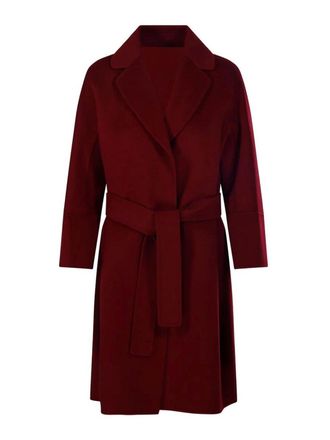 Max Mara Knielanger Mantel - Dunkelrot