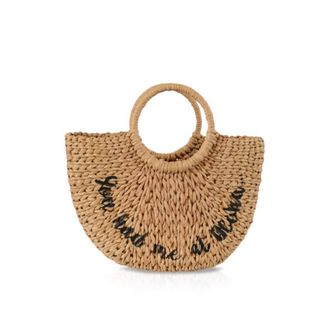 Nicole & Doris NICOLE&DORIS Neue Frauen Handtasche Stroh Tasche Griff Tasche Sommer Strandtasche Rattan Woven Handtasche f&uuml;r die Dame Khaki