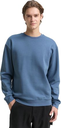 Tom Tailor Herren 1049014 Sweatshirt mit Logo-Badge, 28969-Dusty Denim Blue, XL