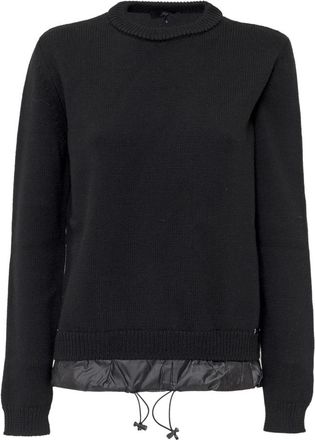 Fay Femme, Pulls, Noir, Taille: 38 FR Pull &agrave; Col Rond et Cordon de Serrage