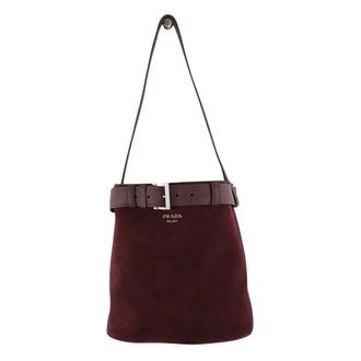 Prada Cabas en daim bordeaux
