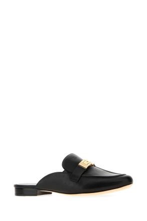 Tory Burch Womens Black Leather Leelee Slippers Balck Mocassini Loafers