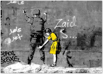 Generic Foto Bild Poster Wandkunst Dekor 70x50cm Banksy Girl and Polizist Nr. H341M_PL1G
