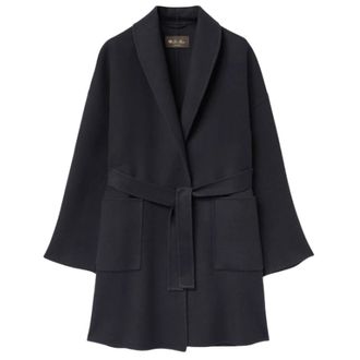 Loro Piana Luxuri&ouml;ser blauer Kaschmirmantel mit Taschen - - Coats - Damen - Blau - M