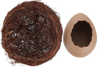 SOLUSTRE Keramik Vase Eierschalen Design Sukkulenten-Topf Blumentopf Für Schreibtisch Rustikale Nest-blumenvase Keramik-pflanzgefäß Für Dekoration