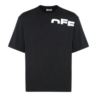 Off-white Homme, Tops, Noir, Taille: M T-shirt col rond côtelé en coton