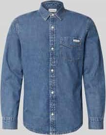 Calvin Klein Jeans Regular Fit Jeanshemd mit Brusttasche und Label-Detail