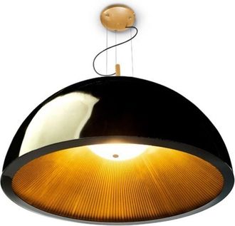 Leds - C4 Suspension, Grande Suspension design Umbrella Noire et dor&eacute;e en Plastique, Leds C4