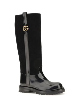 Dolce & Gabbana Suede and Leather Boots - Black