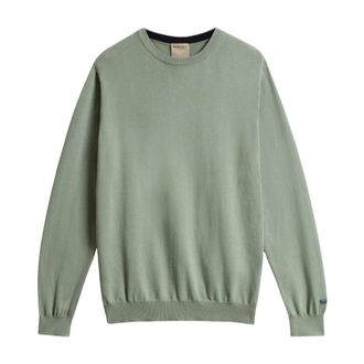 Woolrich Logo Cotton Crewneck - - Knitwear - Herren - Gr&uuml;n - S